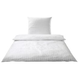 Elegante Bettw&auml;sche &raquo;Chelsea&laquo; 2 Stk. gewebter Seersucker wei&szlig; Seersucker, Obermaterial: 100% Baumwolle B/L: 135cm x 200cm, 1 Stk., 1 Stk., Seersucker, B/L: 