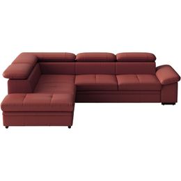 Sit & More sit&more Ecksofa &raquo;Viola, L-Form, Leder, B: 249 cm&laquo; optional mit Schlaffunktion braun B/H/T: 249cm x 73cm x 226cm, NaturLEDER , Ottomane links,mit 
