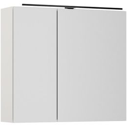Nobilia Spiegelschrank &raquo;Prina&laquo; inkl. Beleuchtung mit Dimmerfunktion Wei&szlig;, B/H/T: 80cm x 72cm x 72cm, T&uuml;ren: 2 Stk.