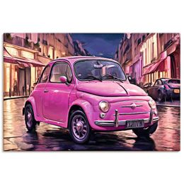 Artland Wandbild &raquo;Der kleine Italiener&laquo; Auto 1 Stk. tlg. als Alubild, Leinwandbild, Poster, Wandaufkleber in verschied. Gr&ouml;&szlig;en pink Leinwand B/H/T: 120cm x 