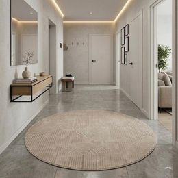 Sehrazat Teppich &raquo;Moda 1100, auch als L&auml;ufer&laquo; rund 11 mm H&ouml;he Kurzflor, grafisches Hoch Tief Muster, Wohnzimmer beige Polyester, Polypropylen &Oslash; 200cm 1 Stk., 