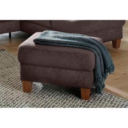 OTTO home Hocker &raquo;Texel&laquo; mit Federkern und Kontrastnaht, F&uuml;&szlig;e Buche eichefarben braun Struktur fein ( 100% Polyester);Luxus-Microfaser (100% Polyester