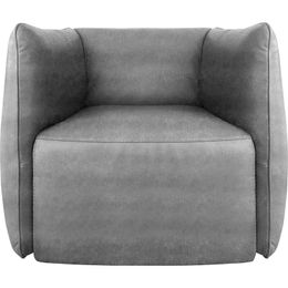 Egoitaliano Sessel &raquo;Ludo Loungesessel, Designsessel, Clubsessel, elegant und zeitlos&laquo; mit tollem Sitzkomfort, Solit&auml;rsessel grau Luxus-Micofaser Lederoptik (100% 