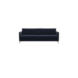 FLEXLUX 3-Sitzer &raquo;Fiore, super Sitzkomfort durch Kaltschaum im Sitz&laquo; schmale Armlehnen, F&uuml;&szlig;e Alu+ Eiche blau 100% Polyester B/H/T: 214cm x 85cm x 92cm