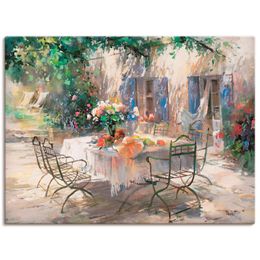 Artland Leinwandbild &raquo;Schatten Garten&laquo; Garten 1 Stk. tlg. auf Holzrahmen gespannt beige Leinwand B/H/T: 80cm x 60cm, Leinwandbild Garten Querformat, 1 Stk.