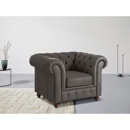 OTTO home Sessel &raquo;Chesterfield B/T/H: 105/69/74 cm&laquo; mit hochwertiger Knopfheftung, auch in Leder braun Luxus-Microfaser (94% Polyester, 5% Nylon, 1% 