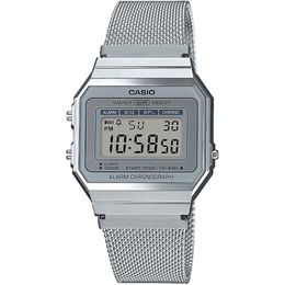 CASIO VINTAGE Damen CASIO VINTAGE Chronograph Quarzuhr, Armbanduhr,Damenuhr,Herrenuhr,Digitaluhr, Edelstahlarmband silber Einheitsgr&ouml;&szlig;e
