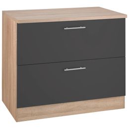 Optifit Unterschrank &raquo;Kalmar&laquo;, Breite 100 cm grau Eiche-hell s&auml;gerau, B/H/T: 100cm x 85cm x 60cm