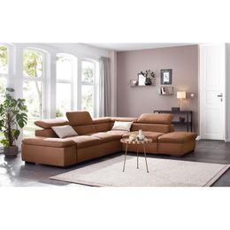 OTTO home Ecksofa &raquo;Alberto L-Form&laquo; mit Kopfteilverstellung, wahlweise mit Schlaffunktion braun 100% Polyester;Luxus-Microfaser weich (9)0% Polyester /