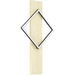 Eglo Wandleuchte &raquo;BOYAL Wandlampe - Stahl, Holz - LED - 1X13W - IP20&laquo; LED-Modul 1 Stk. Warmwei&szlig; Wandstrahler, Wandspot, Wohnzimmer, Flur, L30,5 x H56 