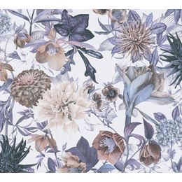 A.S. Cr&eacute;ation Vliestapete &raquo;Dream Flowery&laquo; Wald botanisch floral glatt Florale Tapete Blumenoptik Tapeten Wohnzimmer Schlafzimmer K&uuml;che Optik blau Vlies B/L: 0,53m x