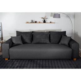 Collection AB Schlafsofa &raquo;Yves, B: 243 cm, Liegefl. 142x194 cm&laquo; Schlaffunktion, Bettkasten & 2 Zierkissen, Federkern grau 100% Polyester B/H/T: 243cm 