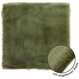 LUXOR living Stuhlkissen &raquo;Sitzauflage Novara, Kunstfell&laquo; ungepolstert, sehr weich, rund & eckig, auch als 4er Set, waschbar gr&uuml;n Polyester B/L: 40cm x