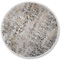Astra Teppich &raquo;Gravina 231&laquo; rund 8 mm H&ouml;he seidiger Schimmer durch Viskose, Hoch Tief Struktur, Wohnzimmer grau Obermaterial: 60% Viskose, 40% 