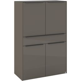 set one by Musterring Highboard &raquo;Reno&laquo; 1 Stk. tlg. Mit Gleitern und in verschiedenen Farben erh&auml;ltlich grau Glas, Holzwerkstoff B/H/T: 92cm x 140cm x 