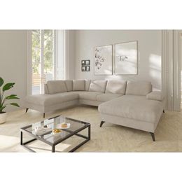 Sit & More sit&more Wohnlandschaft &raquo;Morris Jubi U-Form, B: 300 cm&laquo; mit Armteilfunktion & 1 Zierkissen, optional Schlaffunktion beige 100% Polyester B/H/T: 300cm 