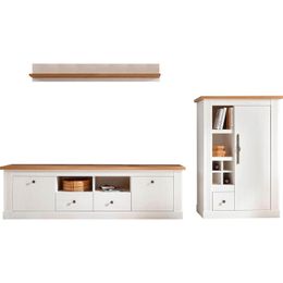OTTO home Wohnwand &raquo;Sherwood, Anbauwand im Landhausstil, Komplettset, Wohnzimmer-Set&laquo; Set, 3 Stk. tlg. wei&szlig; B/H/T: 280cmcm