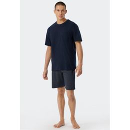 Schiesser Herren Shorty &raquo;selected! premium inspiration&laquo; 2 tlg. mit rundem Halsausschnitt blau 58 (XXXL)