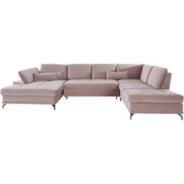 OTTO home Wohnlandschaft &raquo;Costello U-Form, B: 363 cm mit Sitztiefen- & Armteilverstellung&laquo; optional Schlaffunktion & Bettkasten beige 100% Polyester;