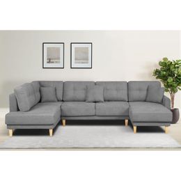 OTTO home Wohnlandschaft &raquo;TRIPLO U-Form wahlweise mit Schlaffunktion, B/T/H: 310/192/90 cm&laquo; Schlafsofa, auch mit Bettkasten, Steppung im R&uuml;ckenkissen 