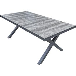 Garden Pleasure Garten-Essgruppe &raquo;, Tischgruppe &raquo;RANA/DAVINA Set 02&laquo;&laquo; Set, 5 Stk. tlg. 4 St&uuml;hle (stapelbar), Tisch LxB: 202x100 cm grau Teak FSC 100% Einheitsgr&ouml;&szlig;e
