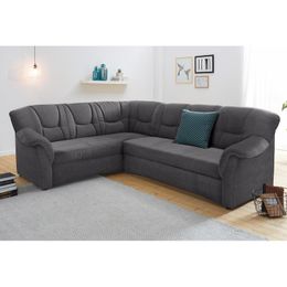 DOMO collection Ecksofa &raquo;SARAFINA 240x190 cm, auch mit Federkern f&uuml;r mehr Sitzkomfort!&laquo; whlw. mit Bettfunktion, elegantes Design, L-Form grau 