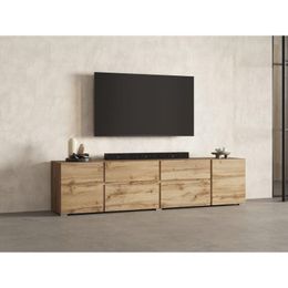 OTTO home Lowboard &raquo;Metric,Breite 195cm, grifflose Lowboard 2Klappen/2Schubk&auml;sten/2T&uuml;r&laquo; TV-Schrank mit viel Stauraum, TV-Board braun B/H/T: 195cm x 