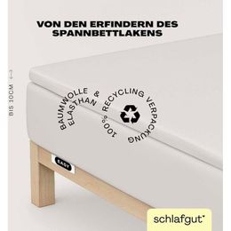 Schlafgut Spannbettlaken &raquo;EASY Jersey Elasthan Topper&laquo; MADE IN GREEN by OEKO-TEX beige Jersey, Obermaterial: 95% Baumwolle, 5% Elasthan 1 Stk., Jersey, 180-