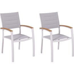 Merxx Gartensessel &raquo;Pisa&laquo; Set, 2 Stk. tlg. Armlehnen aus Kunststoff Bezug: 70% Kunststoff, 30% Polyester B/H/T: 56cm x 90cm x 64cm