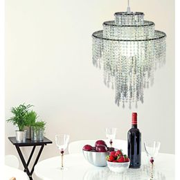 N&auml;ve n&auml;ve Pendelleuchte &raquo;Lina&laquo; E27 1 Stk. excl. 1x E27, Gestell chrom, Behang klar/transparent, excl. Pendel silber 1, &Oslash; 32cm H: 43cm, 1 Stk.