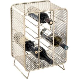 HAKU Flaschenregal &raquo;22216&laquo; rechteckig - aus Metall Gold - B/T/H 30/24/46 cm gold B/H/T: 30cm x 46cm x 24cm, offene F&auml;cher