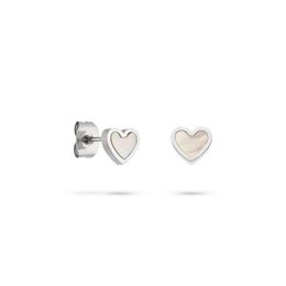 s.Oliver Damen s.Oliver Paar Ohrstecker &raquo;Pearl Heart, Herz&laquo; mit Perlmutt silber Edelstahl