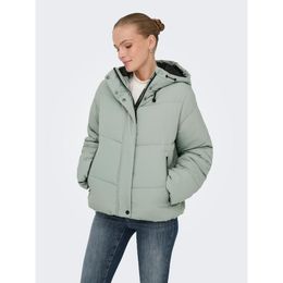 Only Damen Only Steppjacke &raquo;ONLMAGGI LIFE SHORT PUFFER CC OTW&laquo; mit Kapuze Kunstfaser gr&uuml;n XL