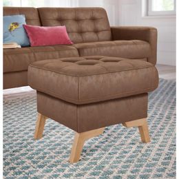 exxpo - sofa fashion Hocker &raquo;Fiord kompakt und bequem, tolle Verarbeitungsdetails&laquo; braun Webvelours (100% Polyester);Vintage (100% Polyester) B/H/T: 