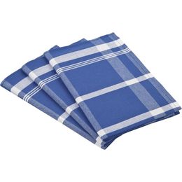 Ross Geschirrtuch &raquo;Exclusiv&laquo; Blockkaro, 50% Baumwolle, 50% Leinen, 50x70 cm blau 50% Baumwolle, 50% Leinen 3 Stk., 50 % Baumwolle 50 % Leinen