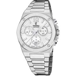 Festina Herren Chronograph &raquo;Vallee&laquo; Quarzuhr, Armbanduhr, Herrenuhr, Swiss Made, Edelstahlarmband, analog Einheitsgr&ouml;&szlig;e