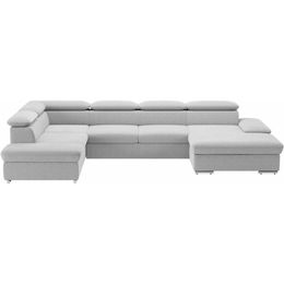 Sit & More sit&more Wohnlandschaft &raquo;Valantine U-Form, B: 349 cm&laquo; mit Arm- & Kopfteilverstellung, optional mit Schlaffunktion grau 100% Polyester B/H/T: 349cm x 