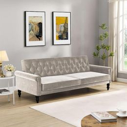 Schlafsofa &raquo;Tyne&laquo; beige 100% Polyester B/H/T: 222cm x 82cm x 83cm, Veloursstoff