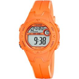 Calypso Watches Damen Calypso Watches Chronograph &raquo;Junior Collection&laquo; Kinderuhr, Quarzuhr, Armbanduhr, digital, Datum, Stoppfunktion orange 