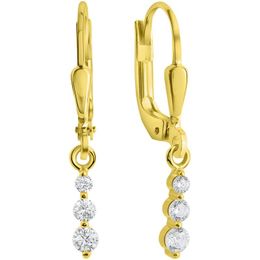 Firetti Damen Paar Ohrh&auml;nger &raquo;Schmuck Geschenk Gold 375 Ohrschmuck Ohrring St&auml;bchen&laquo; mit Zirkonia (synth.) gold Gelbgold 375