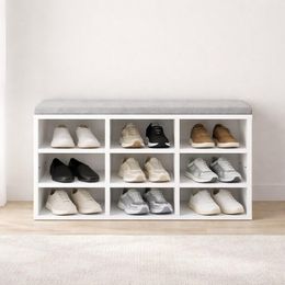 OTTO home Schuhbank &raquo;Schuchschrank 80, Schuhregal, Schuhtruhe, Schuhkommode, Sitzbank&laquo; mit bequemer, abnehmbarer Sitzauflage Polyester, Spanplatte B/H