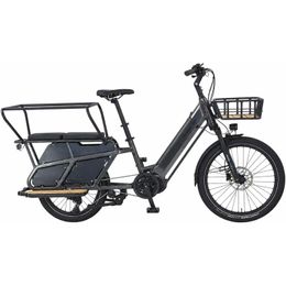 Prophete Unisex &raquo;Longtail - Urbanicer 4.0 inkl. 2 Sitzpolster&laquo; 9 Gang Shimano Cues Schaltwerk Kettenschaltung Mittelmotor 250 W Heck-Gep&auml;cktr&auml;ger bis 