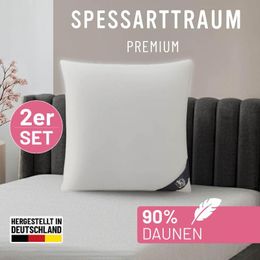 Spessarttraum G&auml;nsedaunenkopfkissen &raquo;Premium, Kopfkissen 1-tlg. oder 2-tlg. 40x80 oder 80x80 cm&laquo; F&uuml;llung: 90Gaensedaunen10Gaensefedern Spar-Set, 2 Stk