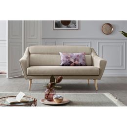 OTTO home 2-Sitzer &raquo;Bille&laquo; mit Naht im R&uuml;ckenkissen und Eiche-Beinen, Design by Morten Georgsen beige Luxus-Microfaser weich (100% Polyester);