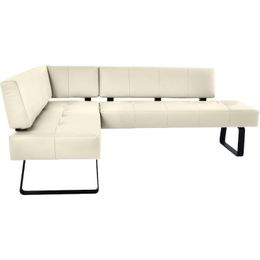 K+w Komfort & Wohnen K+W Komfort & Wohnen Eckbank &raquo;Spider II&laquo; Sitzsteppung, bequem durch Sandwichbauweise, 2 Stellma&szlig;e wei&szlig; B/H/T: 165cm x 88cm x 227cm, Leder CASAY, 