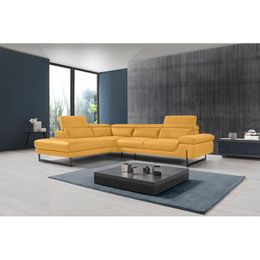Egoitaliano Ecksofa &raquo;Queenie, extravagantes Sofa mit erstklassigem Sitzkomfort, L-Form&laquo; mit verstellbarer Armlehne und Kopfteilen f&uuml;r Wohlf&uuml;hlkomfort gelb Luxus-
