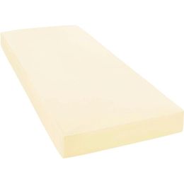 Janine Spannbettlaken &raquo;ELASTIC 5002&laquo; f&uuml;r Matratzen bis 35 cm H&ouml;he, 95% Baumwolle, hochwertig, langlebig beige Jersey-Elasthan, Obermaterial: 95% Baumwolle, 5