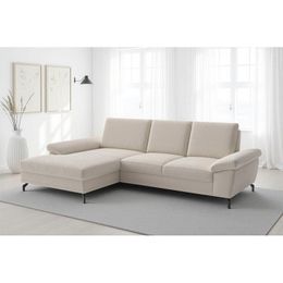 Sit & More sit&more Ecksofa &raquo;Chelsea L-Form, B: 264 cm, mit Armteil-& Sitztiefenverstellung&laquo; optional Schlaffunktion und Bettkasten beige 100% Polyester B/H/T: 