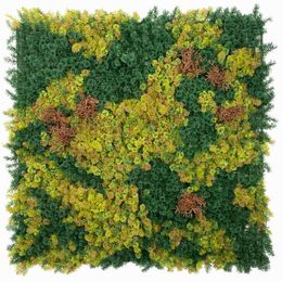 PRIMAflor-Ideen in Textil Kunstpflanze &raquo;Pflanzenwand 100x100&laquo; Wanddeko, realistische Optik, In- und Outdoor geeignet, UV-best&auml;ndig gr&uuml;n Kunststoff B/H