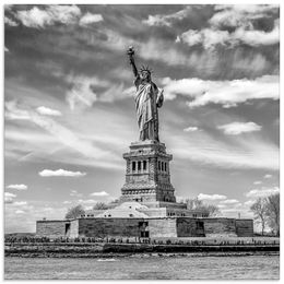 Artland Glasbild &raquo;New York City Freiheitsstatue&laquo; Amerika 1 Stk. tlg. in verschiedenen Gr&ouml;&szlig;en schwarz B/H/T: 50cm x 50cm, Glasbild Amerika quadratisch, 1 Stk.